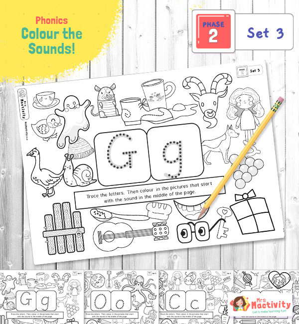 Phase 2 Set 3 Trace And Colour Activity Sheets | Phase 2 Phonics Resources
