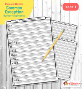 Year 1 Common Exception Words Handwriting Practice Sheets | National ...