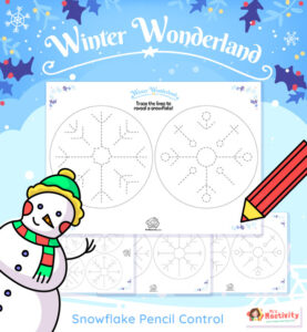 Snowflake Pencil Control Activity | Winter Fine Motor Skills EYFS