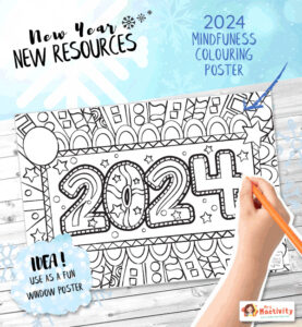 New Year Mindfulness Colouring Page | New Year Resources EYFS KS1
