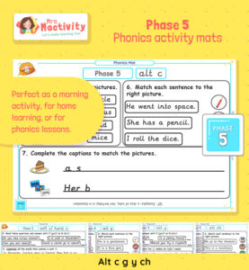 Phase 5 Alternative C G Y Ch Phonics Activity Mats | Phase 5 Phonics ...