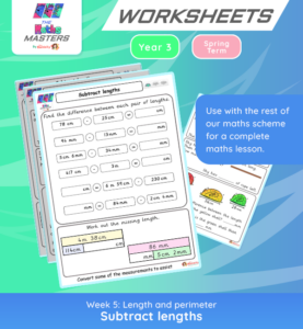 Year 3 | Subtract Lengths Worksheets | Year 3 Length And Perimeter ...