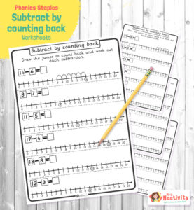 Subtract By Counting Back Worksheets | Subtract Along A Number Line ...