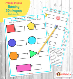 Name The 2D Shape Cut And Stick Activity | 2D Shape Resources EYFS KS1