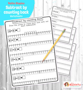 Subtract By Counting Back Worksheets | Subtract Along A Number Line ...