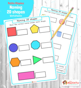 Name The 2D And 3D Shapes Cut And Stick Activity | EYFS & Year 1