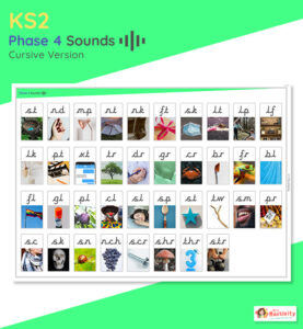 KS2 Phonics Phase 4 Sound Mat - Cursive | KS2 Phonics Resources