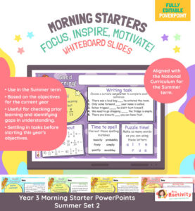 Year 3 Morning Starters – SPaG, Writing & Maths Daily Tasks