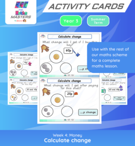 Year 3 | Calculate Change Activity Cards | Year 3 Money Lesson Powerpoint