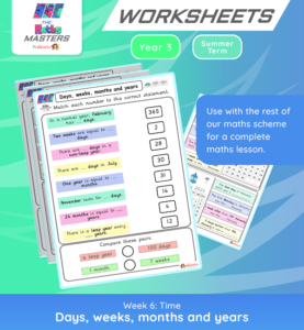 Year 3 | Days, Weeks, Months And Years Worksheets | Year 3 Time Worksheets