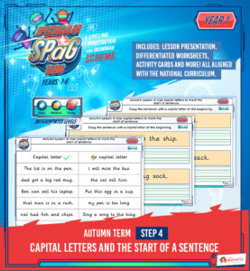 SPaG Scheme Year 1 Autumn Lesson 4: Capital Letters At The Start Of A ...