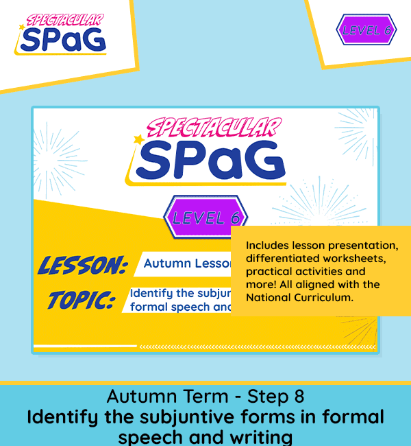 Year 6 Subjunctive Form Lesson Pack – Formal Speech Grammar Worksheet ...