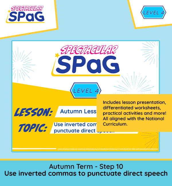 Year 4 Inverted Commas Worksheet And PowerPoint – Direct Speech Lesson Pack