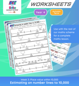 Year 4 Estimating On Number Lines To 10,000 Worksheets | Place Value