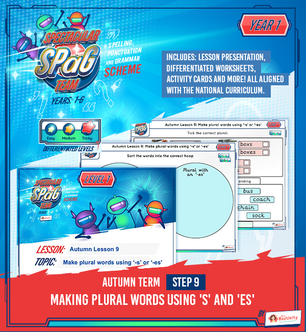 SPaG Scheme Year 1 Autumn Lesson 9: Making Plural Words Using 's' And ...