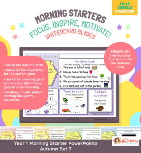 Year 1 Morning Starter PowerPoints Autumn Term Set 7 – KS1 Early ...