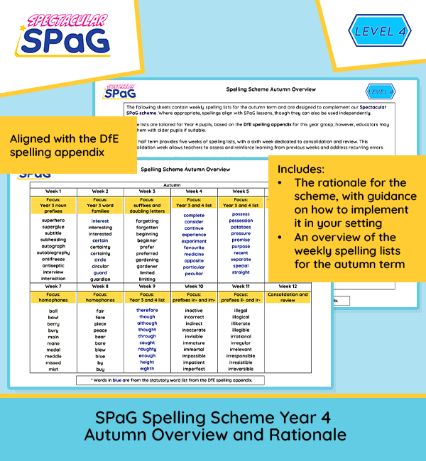 Year 4 SPaG Worksheets, Grammar Planning And Lesson Resources