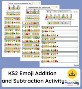 KS2 Emoji Addition And Subtraction Activity | Mrs Mactivity