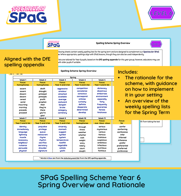 Year 6 Spelling Scheme Spring Term Overview And Rationale | Mrs Mactivity