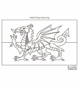 Welsh Flag Colouring Sheet | Mrs Mactivity