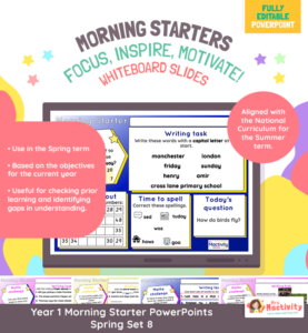 Improve Pupils' Learning - Year 1 Morning Starter PowerPoints Spring Set 8