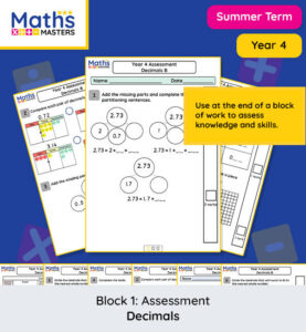 Year 4 Decimals B Assessment | Summer Block 1