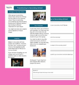Year 6 Transition Reading Activity | Prepare For Secondary School