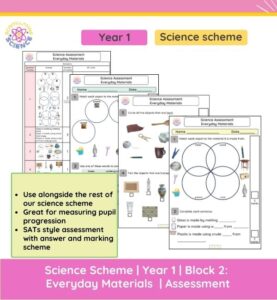 Year 1 Everyday Materials Science Assessment | Scintillating Science