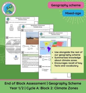 Geography Assessment | Year 1 Climate Zones | Curriculum Aligned
