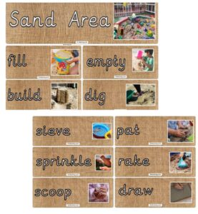 EYFS Sand Area Language-Rich Display Labels For Early Years