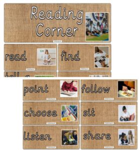 EYFS Reading Corner Display Labels – Language-Rich Vocabulary Cards
