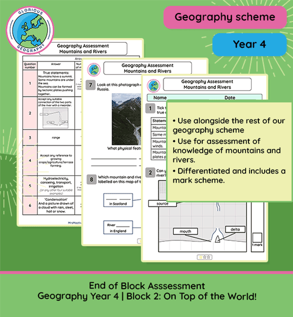 End Of Block Assessment | Geography Scheme | Year 4 | Block 2: On Top ...
