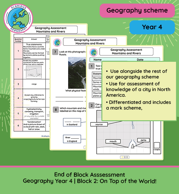 End Of Block Assessment | Geography Scheme | Year 4 | Block 2: On Top ...