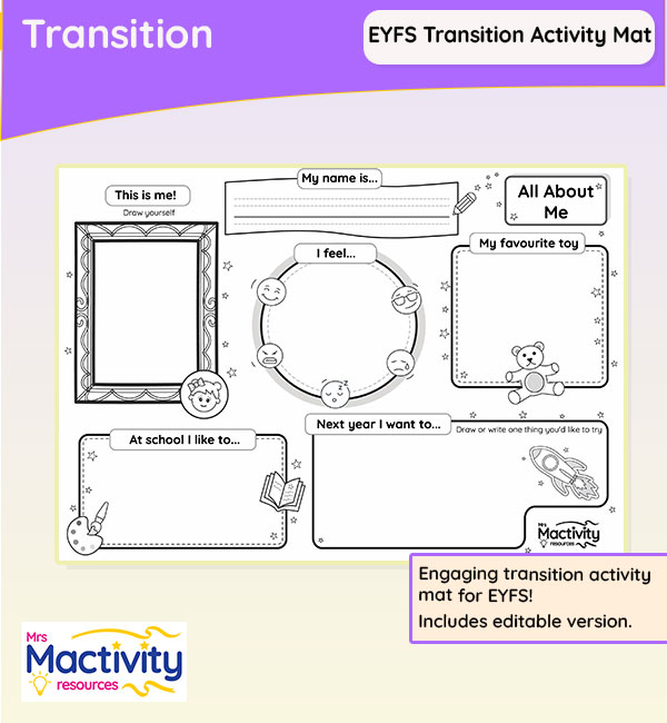 EYFS Transition Activity Mat – Starting School Or Moving To Year 1