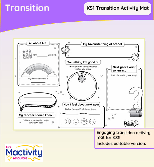 KS1 Transition Activity Mat – Year 1 & Year 2 Transition Worksheet