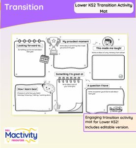 Lower KS2 Transition Activity Mat – Year 3 & Year 4 Transition Worksheet