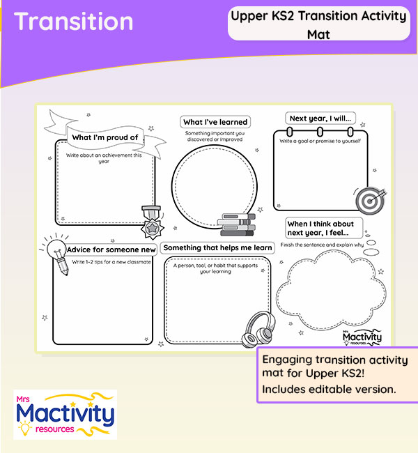 UKS2 Transition Activity Mat – Year 5 & Year 6 Transition Worksheet