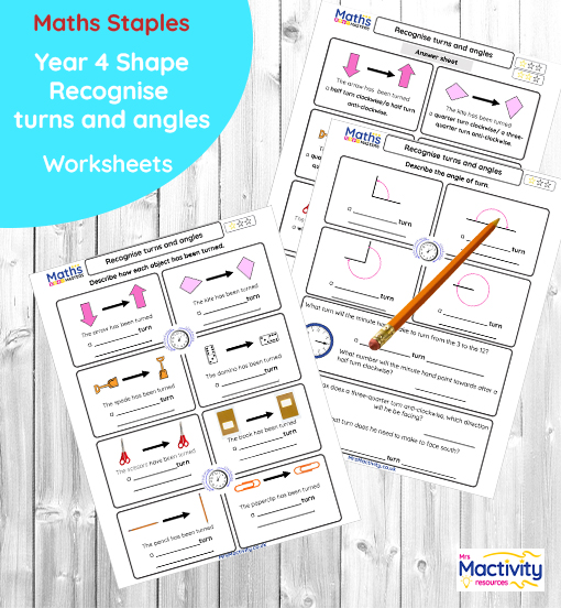 Year 4 Turns And Angles Worksheets – Recognise And Describe Turns