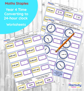 Year 4 24-Hour Clock Worksheets - Convert 12-Hour To 24-Hour Time