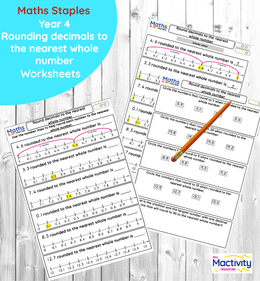Rounding Decimals To The Nearest Whole Number Year 4 Worksheets