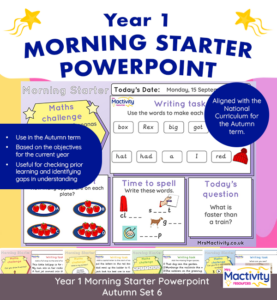 Year 1 Morning Starter PowerPoints Early Morning Work KS1